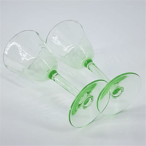 Great Lakes Vntg Vintage Tiffin Franciscan Uranium Glass Optic Green