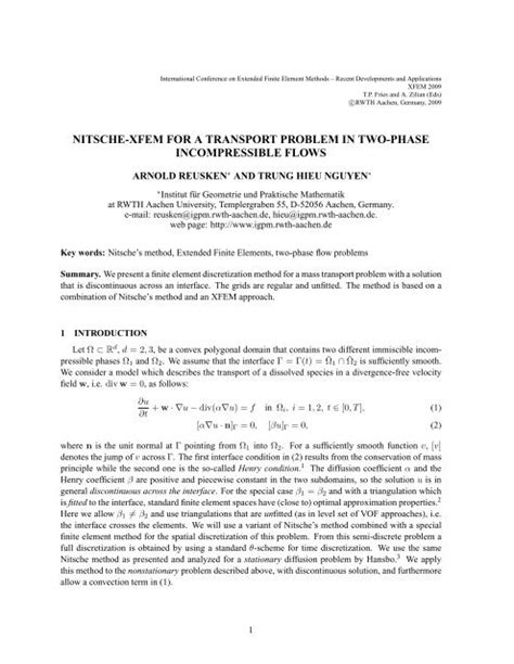 Nitsche Xfem For A Transport Problem In Two Phase Incompressible