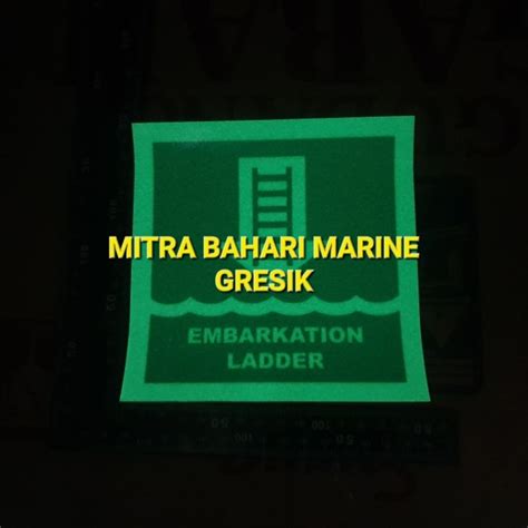 Jual Stiker Imo Symbol Impa 334104 Embarkation Ladder Ukuran 15x15cm Glow In The Dark Shopee