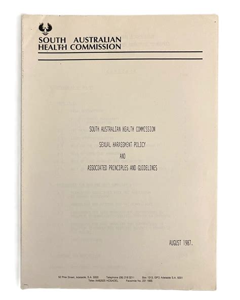 Document Sa Health Commission Sexual Harassment Policy And Associated