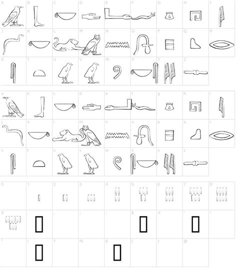 Ancient Egyptian Hieroglyphs Font Download
