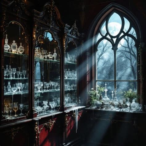 Free Moonlit Gothic Glassware Image Gothic Victorian Moonlight Download At Stockcake