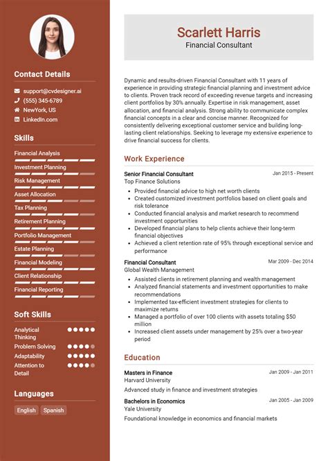 18 Financial Consultant Resume Examples And Templates For 2024