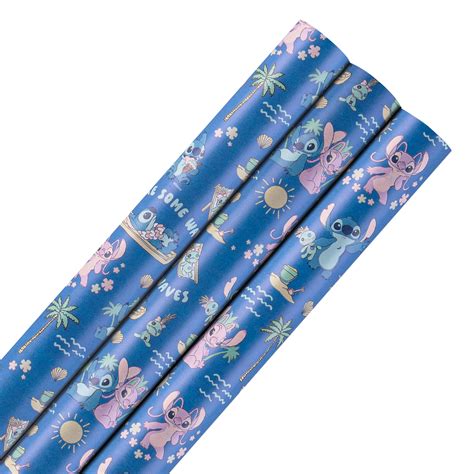 6m 3 Pack Disney Lilo And Stitch Wrapping Paper Hallmark Uk