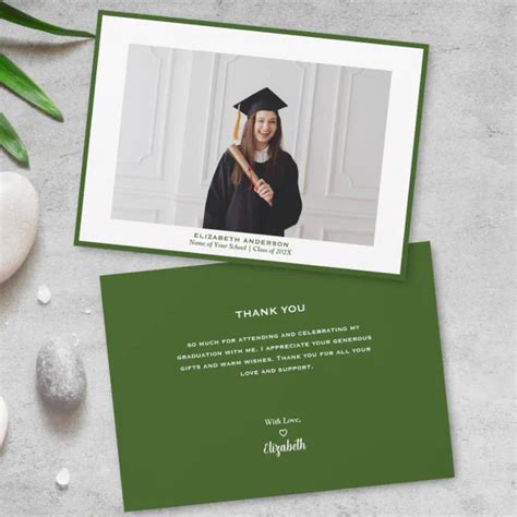 Modern Minimalist Graduate Photo Graduation Thank You Card Zazzle