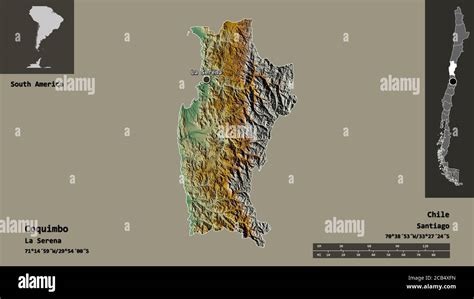 Forma De Coquimbo Región De Chile Y Su Capital Escala De Distancia