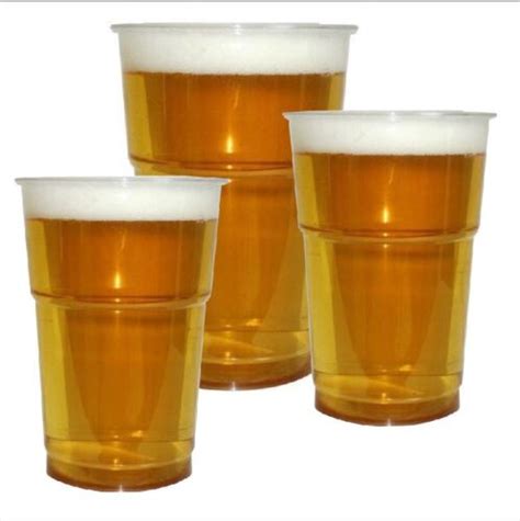 Pint Half 12 Clear Plastic Disposable Beer Glasses Cups Strong Ce