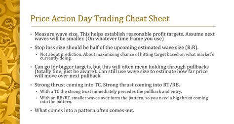 Price Action Day Trading Cheat Sheet Video Trade That Swing