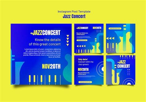 Messages Instagram De Concert De Jazz Dégradé Psd Gratuite