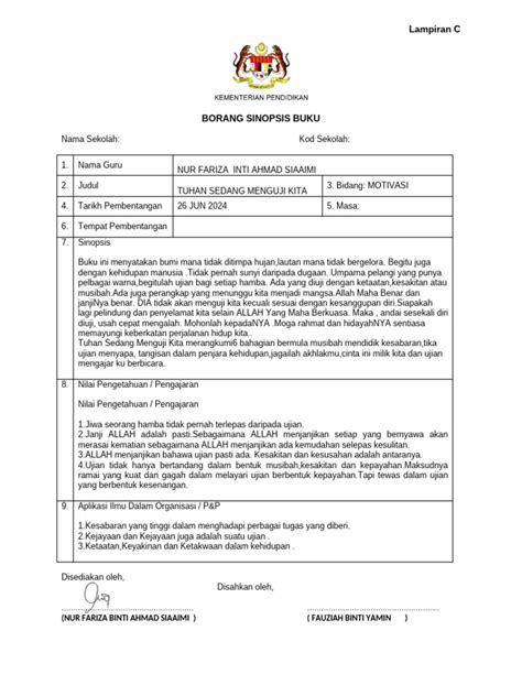 Sinopsis Buku Nur Fariza Splkpm Pdf