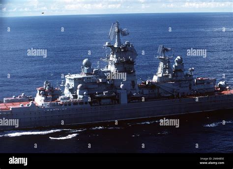 Aerial Port View Amidships Of The Soviet Kirov Class Nuclear Powered