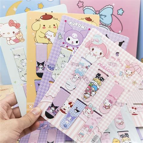Sanrio Bookmark Kuromi Cute Pattern 6pcs Magnetic Bookmarks Page Clips Stationery Shopee