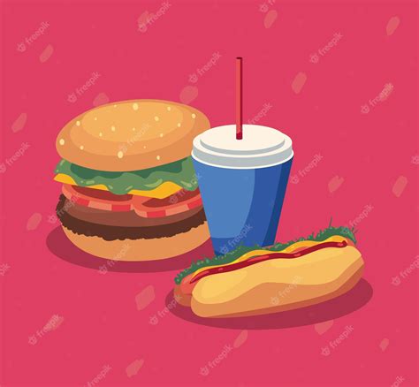 Deliciosa Tarjeta De Comida Rápida Vector Premium
