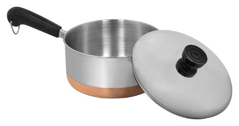 Revere® 2 Quart Covered Copper Bottom Sauce Pan