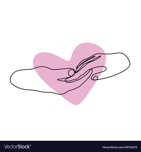 Continuous Line Hand One Drawing Beauty Royalty Free Vector