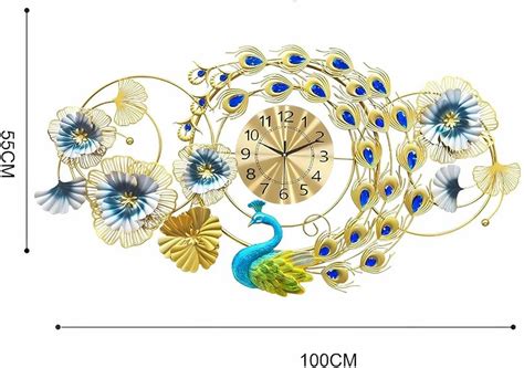 Iron Silent Peacock Hanging Wall Clock Size 100x55cm Wxh At Rs 2999