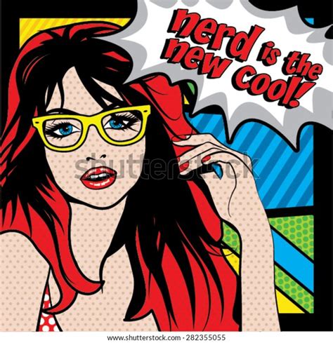 Pop Art Woman Glasses Nerd New Stock Vector Royalty Free Shutterstock