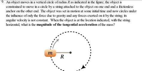 Solved An Object Moves In A Vertical Circle Of Radius R Chegg