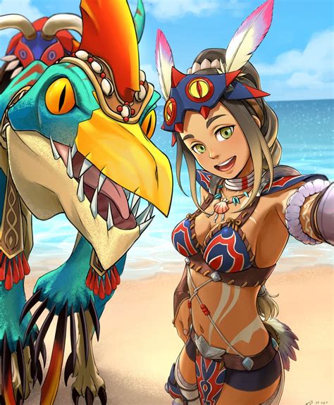 Kayna And Velocidrome Monster Hunter And 1 More Drawn By Fliplb