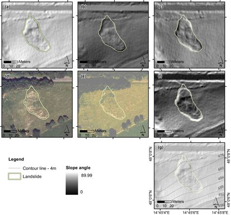 A Comparison Of Materials Used For The Landslide Mapping A Hillshade Download Scientific