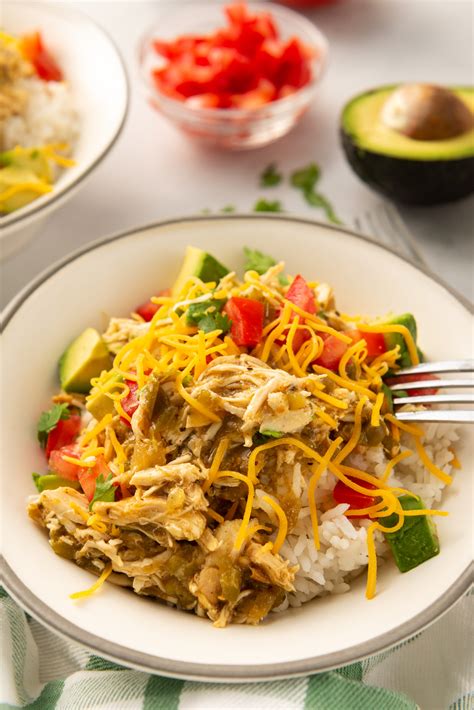 Slow Cooker Chicken Verde Rice Bowls