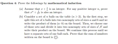 Solved On 4 Prove The Followings By Mathematical Induction