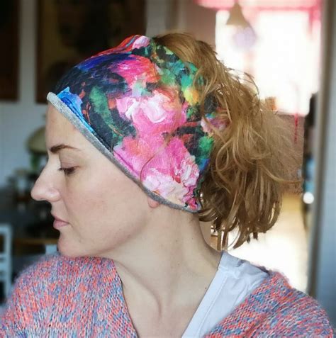 opaska sportowa dzianinowa kwiatowa szeroka gustowne ღ art Madam pl