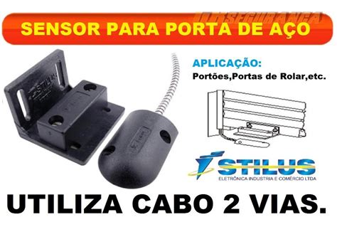 Mini Sensor Magnético Com Fio Para Porta De Aço Stilus R 3390 Em