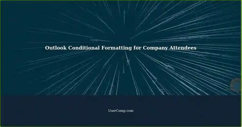 Setting Up Conditional Formatting In Outlook Based On Attendees Email