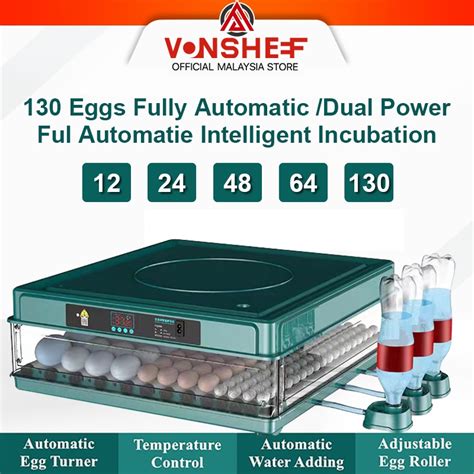 Egg Incubator 12 24 48 64 130 Eggs Automatic Egg Incubator Intelligent Digital Hatcher Brooder