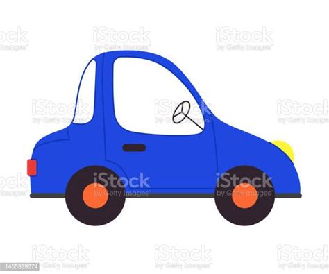 벡터 만화 파란색 자동차는 흰색 배경에 고립되어 있습니다 플랫 차량 아이콘 0명에 대한 스톡 벡터 아트 및 기타 이미지 0명 고속도로 고전 양식 Istock