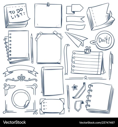 Bullet Journal Sketch Elements Notebook Girly Vector Image