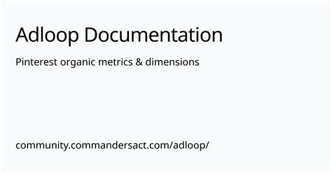 Pinterest Organic Metrics And Dimensions Adloop Documentation
