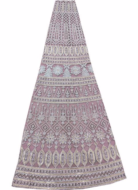 Shop Lavender Grey Net Embroidered Fabric In Uk Cbazaar