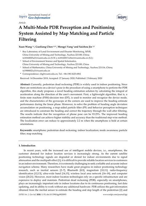 Pdf A Multi Mode Pdr Perception And Positioning System Assisted By