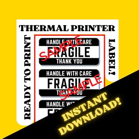4x6 Pdf Fragile Label Ready To Print Label For Thermal Printers For All