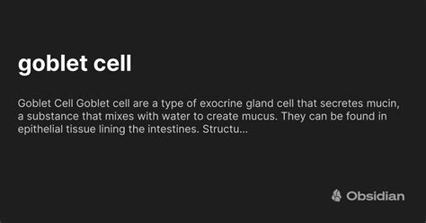 Goblet Cell Obsidian Publish