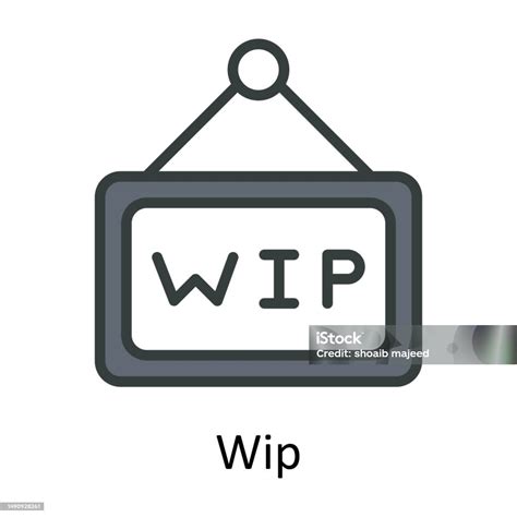 Wip Vector Fill Outline Icon Design Illustration Work In Progress