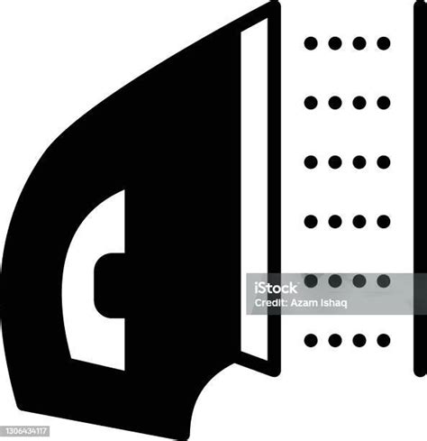 천 스트림 프레스 장비 무선 증기 철 개념 벡터 글리프 아이콘 디자인 케어 라벨 태그 기호 흰색 배경에 세탁 및 드라이 클리닝