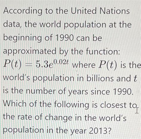 Solved According To The United Nations Data The World