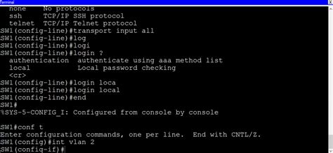 configuring telnet and ssh on switch sawaf