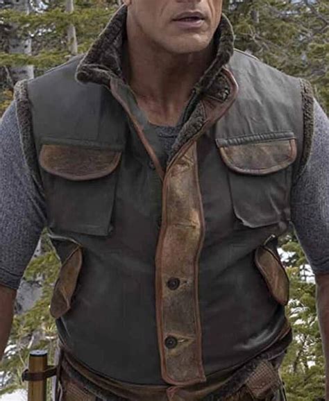 Jumanji Dwayne Johnson Leather Vest The Jacket Place