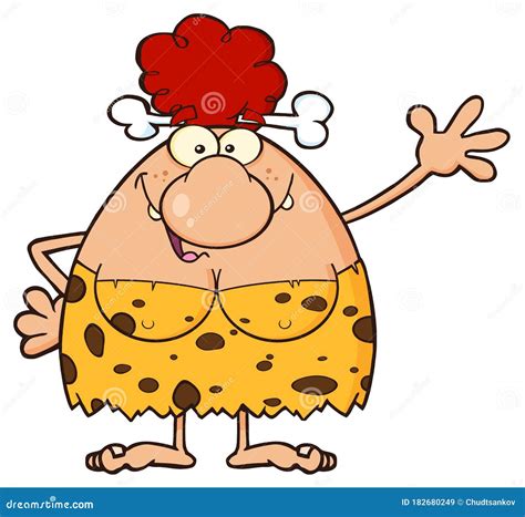Personaje De Dibujos Animados De Una Mujer De Una Caverna De Cabello