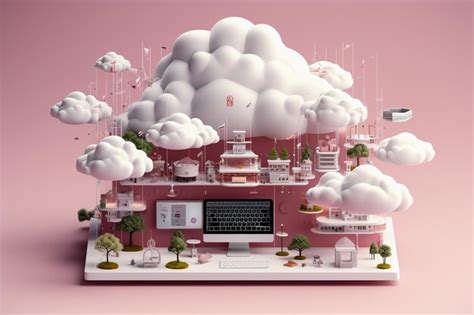 Premium Photo Iot 3d Cloud Computing Hosting Technology With