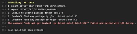 unable to locate package dotnet sdk 3 0 on linux c travis ci community