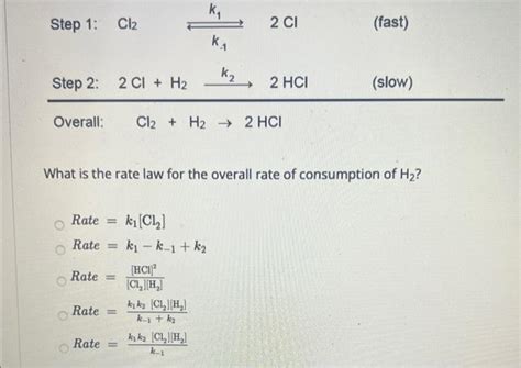 Solved Step 1 Cl2k12Cl Fast Begin Tabular Ll Step 2 Chegg