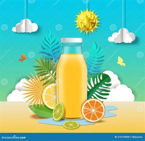 Citrus Juice Advertising Poster Design Template Healthy Refreshing