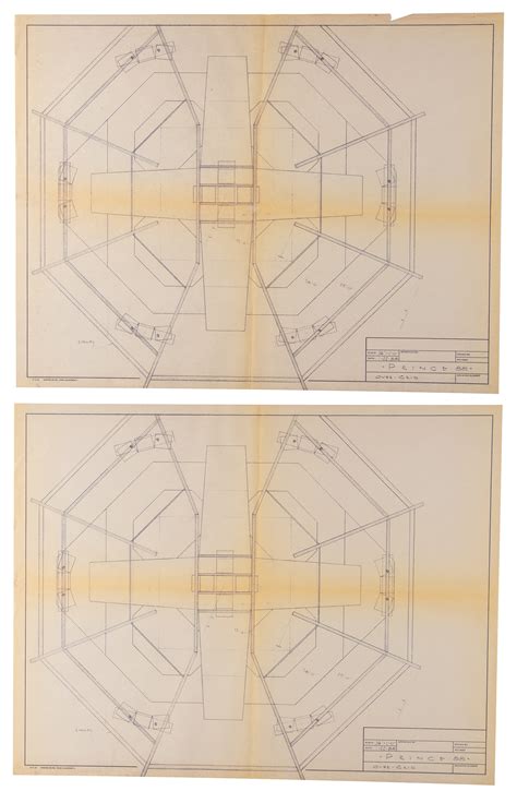 Prince 2 Stage Blueprints For The 1988 Lovesexy Tour Rr Auction