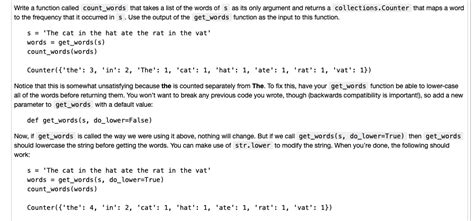 Solved Write A Function Called Count Words That Takes A List Chegg