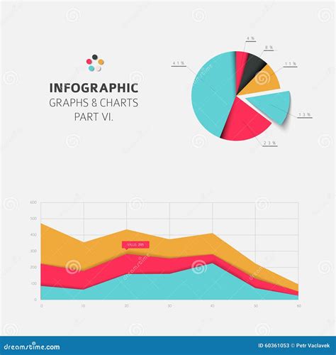 Reeks Vector Vlakke Ontwerp Infographic Grafieken En Grafieken 6 Vector